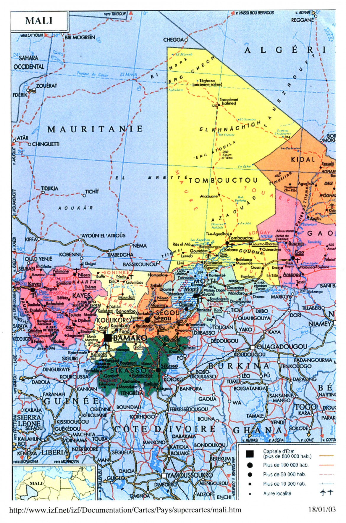 Cartes du Mali - ONG Ensemble au Mali en Afrique